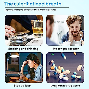 Sopurrrrdy 4PCS Metal Tongue Scraper Portable Stainless Steel Tongue Scrubber For Child And Adults Removing Bad Breath White Layer Oral Care Cleaning Tools