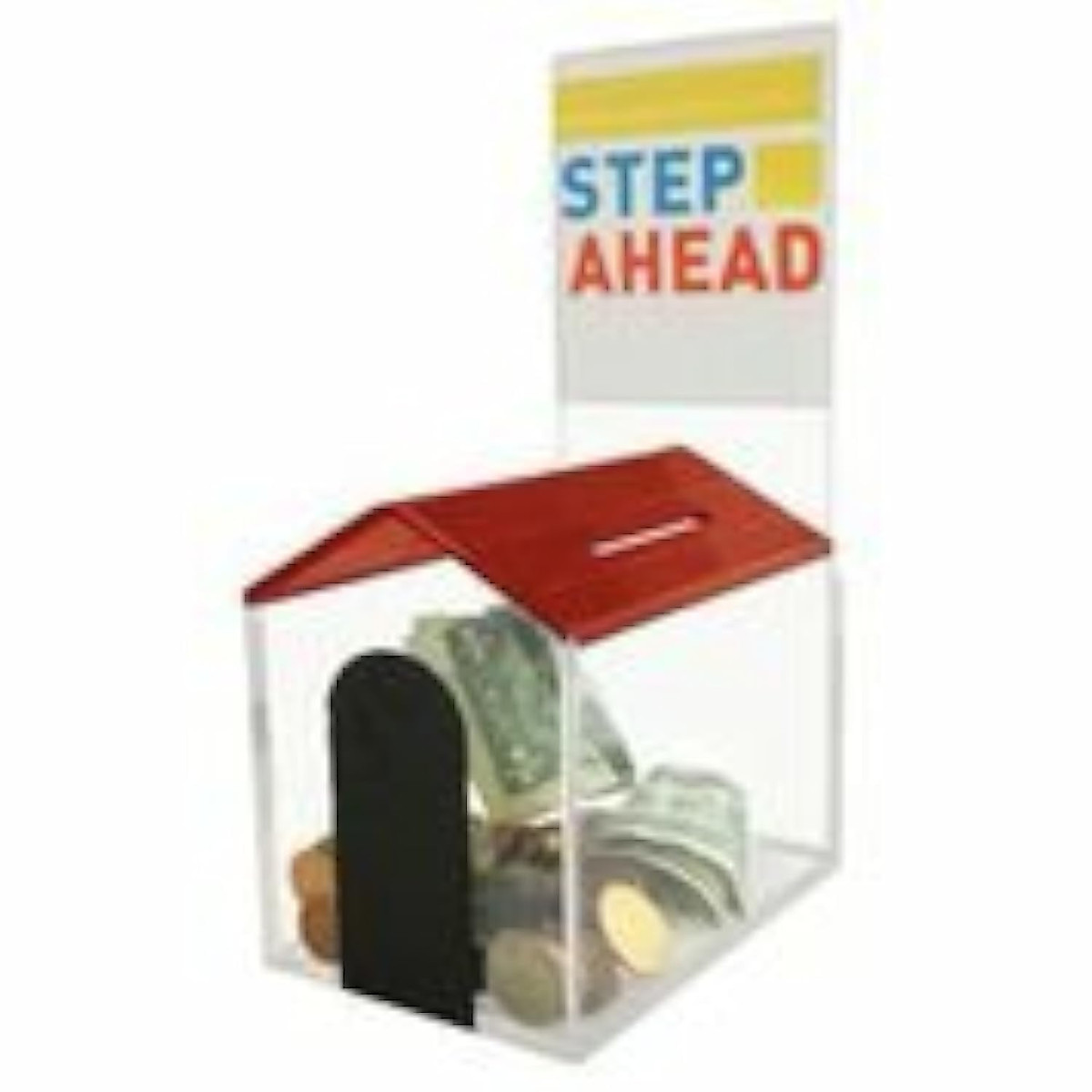Dog House shelter shaped charity Donation coin collection money piggy bank ballot box animal house suggestion and fundraising box with Cam-lock and 2 Keys (Red)
