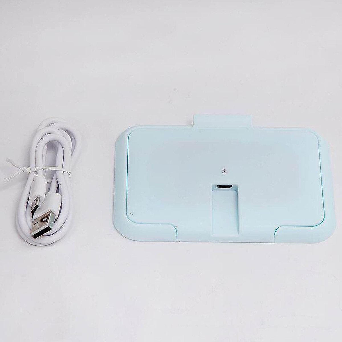 CMDHY Portable Baby Wipe Warmer with USB Power, Perfect for Baby Diaper Change,Travel,Car,On The Go, BLUE, 7.68in*6.18in*1.3in