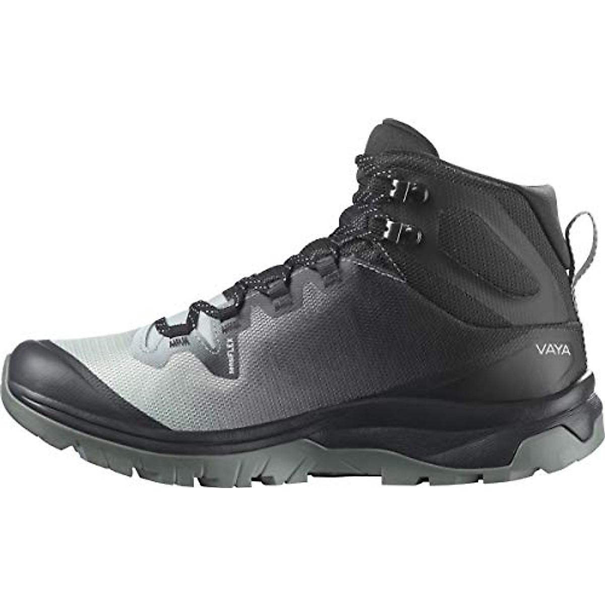 Salomon VAYA MID Gore-TEX Hiking Boots for Women, Stormy Weather/Black/Trooper, 5