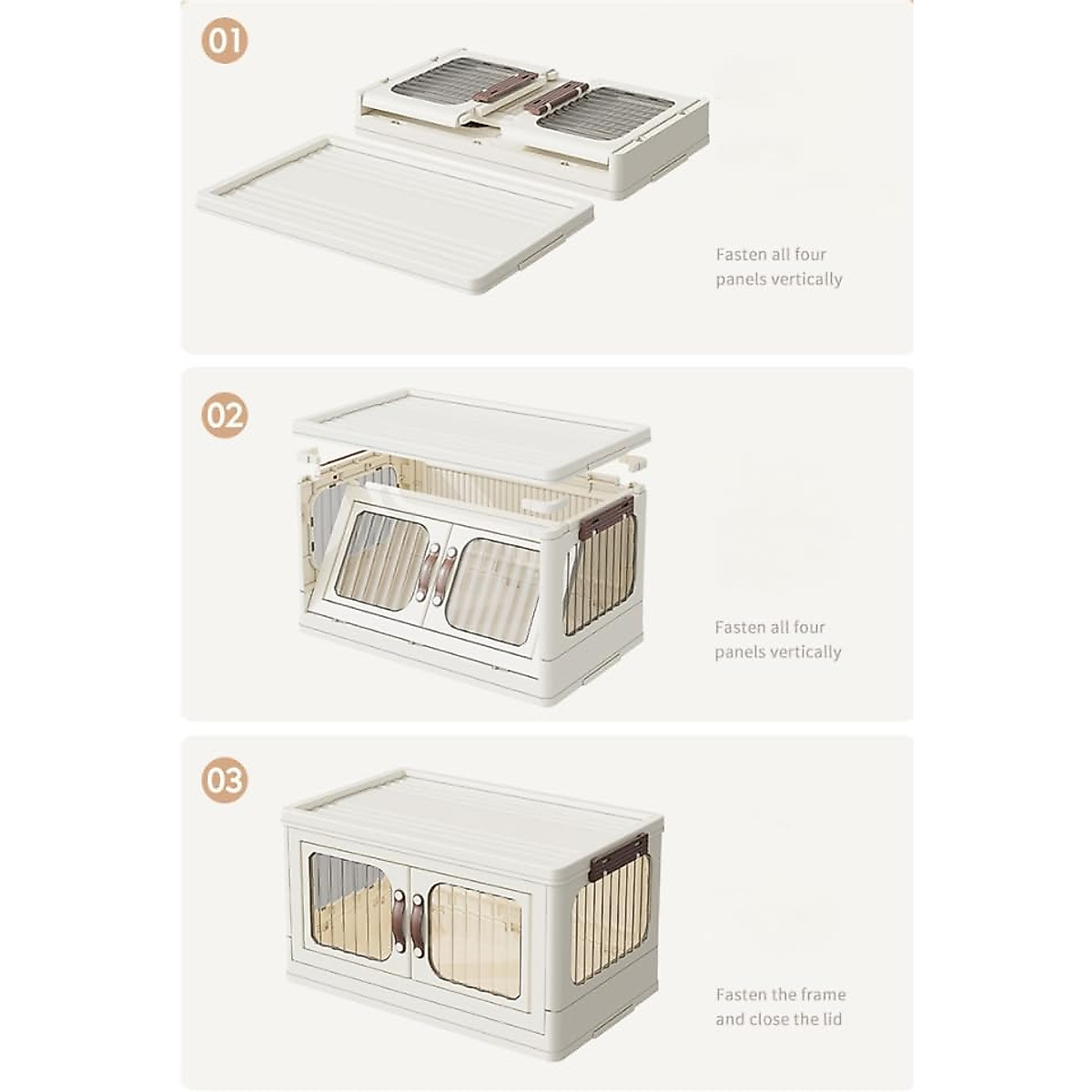 Finghin Storage Bins with Lids, Stackable Storage Bins, Plastic Storage Containers Box, Large Collapsible Storage Drawers for Bedroom Closet Organizers