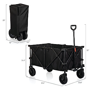ONIVA - a Picnic Time Brand Adventure Folding, Beach, & Sport Utility Wagon XL, Black