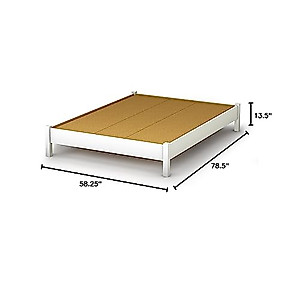 South Shore Step One Platform Bed, Full 54-in, Pure White