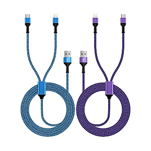 Multi Charging Cable 2-in-1, 4FT Long Multiple Charger Cord USB to Lightning & Type C Port Apple and Android Braided Charging Wire for iPhone 15 Pro Max 14 13 12 XR 8Plus, iPad Air/mini, Galaxy, Pixel