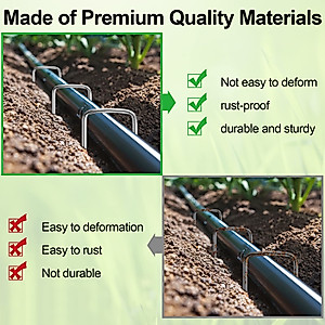 24 Pack Garden Stakes, U-Shaped Tent Stakes, Galvanized Landscape Staples, Ground Stakes, for Landscaping Securing Weed Barrier Fabric, Irrigation Tubing, Holding Fence, Tarpaulin