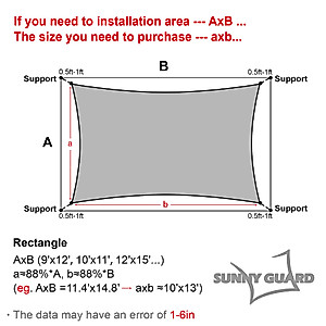 SUNNY GUARD Sun Shade Sail 10' x 13' Rectangle Sand UV Block Sunshade for Backyard Yard Deck Patio Garden Outdoor Activities and Facility(We Make Custom Size)