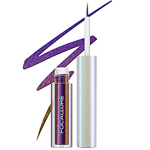 FOCALLURE Chameleon Liquid Eyeliner,Intense Color Shifting Eyeliner Pen,Metallic Multi-Reflective Finish,Waterproof,Smudge-proof,Ultra-Fine Tip,METAL LOVE