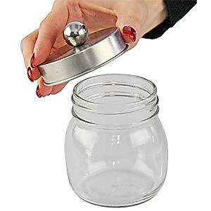 Home-X Mason Jar for Bathroom Organization, Apothecary Jars with Lids (Silver) 8 oz capacity