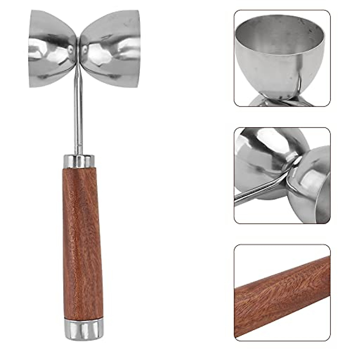 Double Jigger Stainless Steel Cocktail Bartending Tool Bar Measuring Jigger Ounce Cup with Handle Home Office Barware