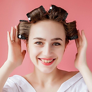 20 Pieces Hair Styling Brush Roller Hair Curler Roller Hair Mesh Roller and 20 Pieces Plastic Roller Picks for Women Girls Hair Styling, 2.5 x 0.7 Inch