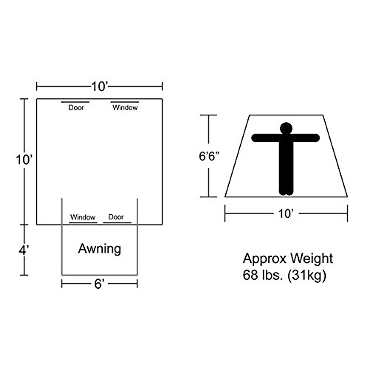 Kodiak Basic Flex-Bow Quick Set Up Canvas Tent 6051