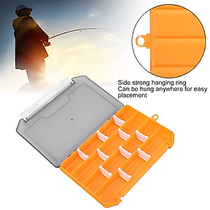 Yuecoom Fishing Tackle Storage, Single‑Layer Insert Lure Box Fishing Tackle Box, Fishing Utility Box with Removable Dividers (Orange)