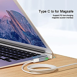 Watris Veiyi USB C to Magnetic T-Tip Adapter, Female Type-C to Magnetic 2 Converter, 5A Type-C PD Power Fast Charging Adapter for OS X Laptop(Silver)