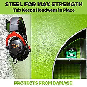 HIDEit Mounts Uni-H Universal Headset Wall Mount - American Company, Black Steel Gaming Accessories for Gaming Headsets, Headphones, VR Headsets and More