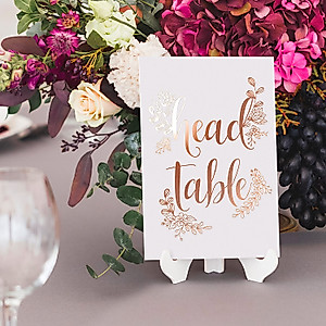 Rose Gold Table Numbers for Wedding by Sweetzer & Orange - 1 to 25 Elegant Table Number Cards for Weddings, Bar Mitzvah, Quinceanera Decorations, Restaurant and More! Premium Paper Table Numbers