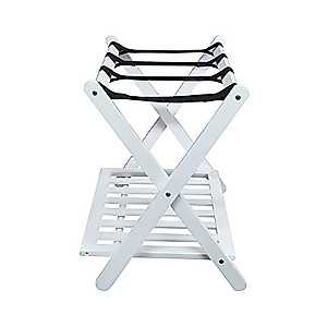 Casual Home Shelf-White Luggage Rack, 26.75" Wide