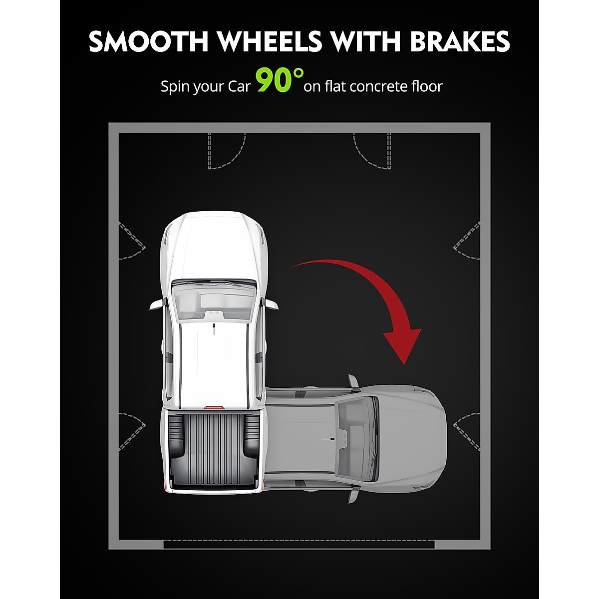 DEXSO [6000 lbs] Tire Wheel Dolly Car Set of 4, Heavy Duty Carbon Steel Car Mover with Antiskid Plate & 360 Degree Rotatable Wheel, 16"*13", Red