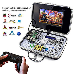 ELECROW Crowpi Raspberry Pi 4 3 b 3b+ 4b+ Kit Raspberry Pi Learning Programming Kit with Sensors - Advanced Version