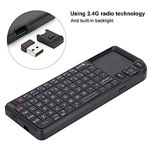 125 2.4G Mini Wireless Keyboard with Touchpad Mouse, 69 Keys USB Wireless Keyboard, 3-in-1 Multifunction UKB-100-RF USB Pocket Mini Wireless Keyboard for PC/Tablets/TV/Xbox/Smartphones