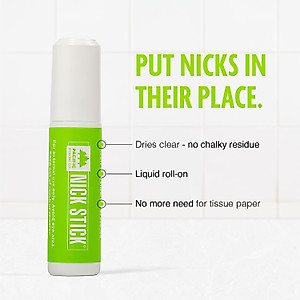 Pacific Shaving Company Nick Stick - No Tissue Paper, No Chalky Residue, Dries Clear, Liquid Roll-On Applicator, Puts Nicks in Their Place, with Vitamin E & Aloe, Styptic Pencil .25 oz (2 Pack)