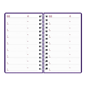 Brownline 2024 DuraFlex Daily/Monthly Planner, Appointment Book, 12 Months, January to December, Twin-Wire Binding, 8" x 5", Purple (CB634V.PUR-24)