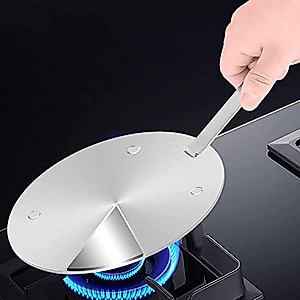 Heat Diffuser Induction Adapter Plate for Gas Electronic Stove, NISPOTDOR Induction Converter Disk Simmer Plate with Detachable Handle for Milk Coffee Cookware, 11inch