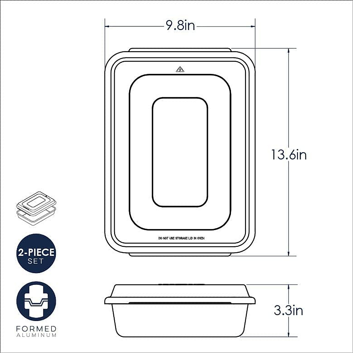 Nordic Ware Natural Aluminum Commercial Cake Pan with Lid, Rectangle Pan with Lid Silver, 9 x 13