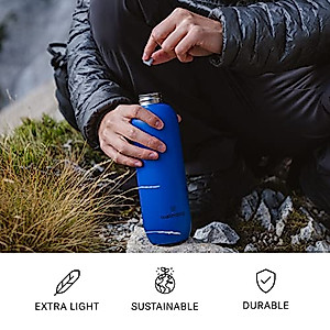 waterdrop – Stainless Steel Sports Water Bottle 28 oz- Leak Proof Pull Up Lid – Lightweight Bottle:7 oz - Brushed Silver - Metal Canteen BPA Free - Fitness, Gym & Outdoor