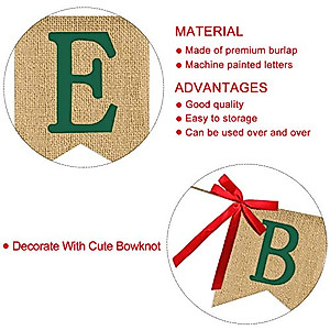 Believe Burlap Banner - Rucitc Holiday Banner Garland - Perfect for Christmas Decoration Xmas Party Decor