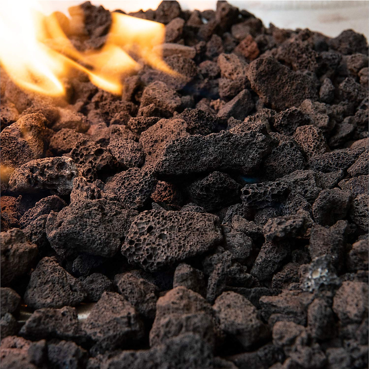 Black 3/4 Inch Lava Rock | Fireproof and Heatproof Volcanic Lava Rock, Perfect for Fire Pits, Fireplaces, BBQs and More. Indoor and Outdoor use - Natural Stones | 10 Pounds