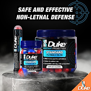 Duke Standard 68 Caliber Self Defense Balls - Pepperspray Balls, 68 Caliber Projectiles, .68 Caliber Defense Balls, 68 Cal Ammo Pepper Gas Spray Rounds, Pepper Ammo Ball, 7 Count Tube - 1% PAVA+1% CS