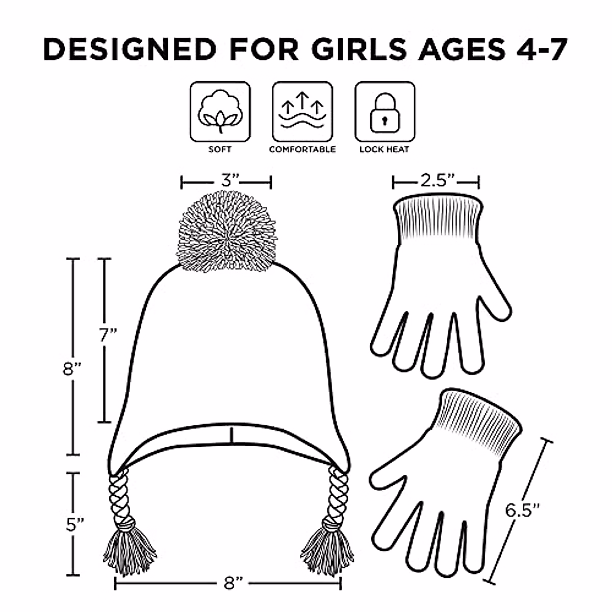 Nickelodeon Girls Winter Hat and Kids Gloves Set, That Girl Lay Lay Beanie For Ages 4-7