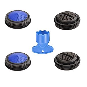 M24 Faucet Cache Aerators Faucet Aerator Replacement, Replacement Cache Aerator for Sink M24, 4Pcs Tap Aerators Flow Restrictor and 1Pcs Faucet Aerator Key