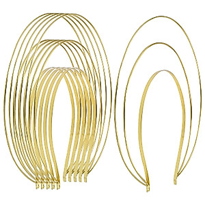 Lawie Gold Metal Queen Goddess Angel Halo Crown Headband Hairbands Tiara Hair Hoops DIY Craft Bands Headpieces Party Cosplay Costume Hair Accessories (6 Pack of 3 Layer)