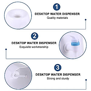 HEMOTON Countertop Water Cooler Dispenser Plastic Desktop Drinking Fountain Barrelled for Home Office Use