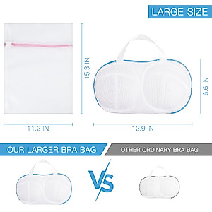 Bra Washing Bags for Laundry, 5 Pcs Bra Laundry Bags for Washing Machine and 5 Pcs Honeycomb Mesh Laundry Bags, Lingerie Bags for Washing Delicates, Bra Washer Protector for Laundry