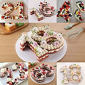 Yhywcy Number Cake Pan 10 Inch Large Silicone Number Cake Pans Baking Number Cake Molds for Birthday Wedding Anniversary Graduation(Number 5)