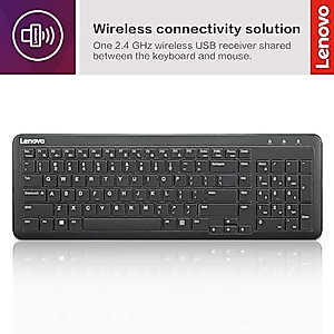 Lenovo 300 Wireless Keyboard, Black