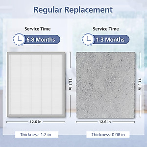 H7123101/H211/H211S Replacement Fil-ter for Govee Life Smart Air Puri-fier, H13 True HEPA Fil-ter & 4-Stage High-Efficiency Fil-tration, 2 Pack HEPA Fil-ter and 4 Pack Washable Pre-Fil-ter