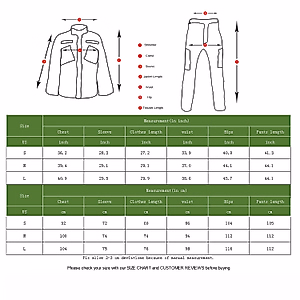 LANBAOSI Men's Tactical Combat Shirt and Pants Set Long Sleeve Multicam Woodland BDU Hunting Military Uniform 1/4 Zip