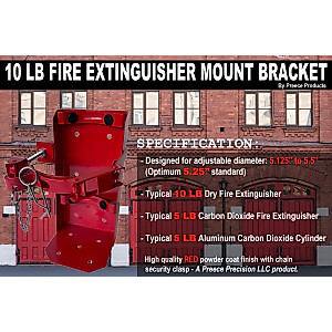 Heavy Duty 10 LB Fire Extinguisher Mount Bracket for Vehicle and Building for 10lb Dry and/or 5lb Co2 5.25" Diameter, Generic for 809 by amerex