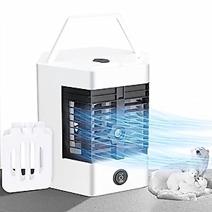 Skcoipsra Portable Air Conditioners 3-in-1, Small Air Conditioner with Adjustable Mode, Personal Evaporative Air Cooler for Desktop, Mini Conditioner with Humidifier for Bedroom Car Office Camping