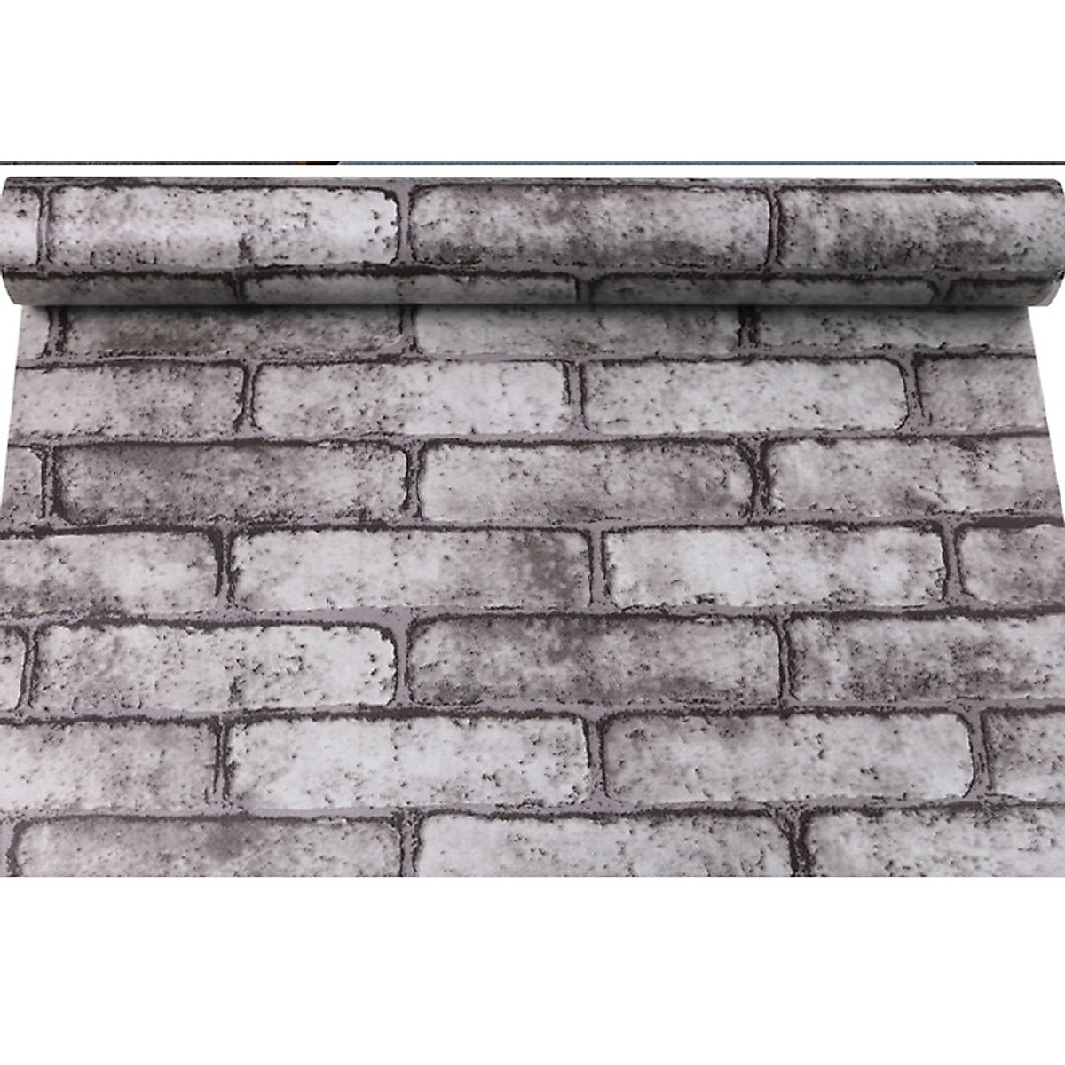 HOYOYO 17.8 x 78 Inches Self-Adhesive Shelf Liner, Self Adhesive Dresser Drawer Paper Wall Sticker Home Decoration, Grey Dirty Brick Decorative