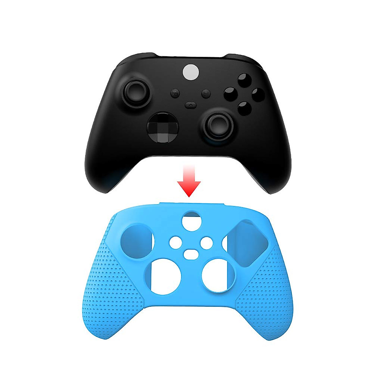 ECHZOVE Xbox Series X/S Controller Silicone Cover Case, Rubber Skin for Xbox Series X/S Controller with Thumb Grips - Blue