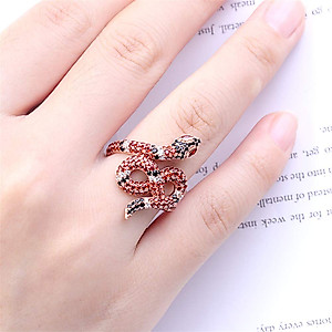 GNOCE Snake Ring 925 Sterling Silver Power and Rebirth Fashion Snake Rings 18k Rose Gold With Cubic Zirconia Jewelry Accessories For Women Girls (8)