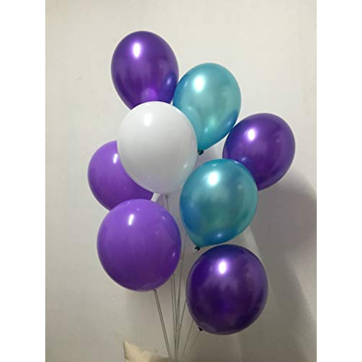 Metallic Purple and Teal Balloons - Lavender White Balloons for Women Birthday Wedding Bridal Shower Anniversary Valentine?s Day Graduation Party Decorations 60packs 12Inch(Purple Teal)