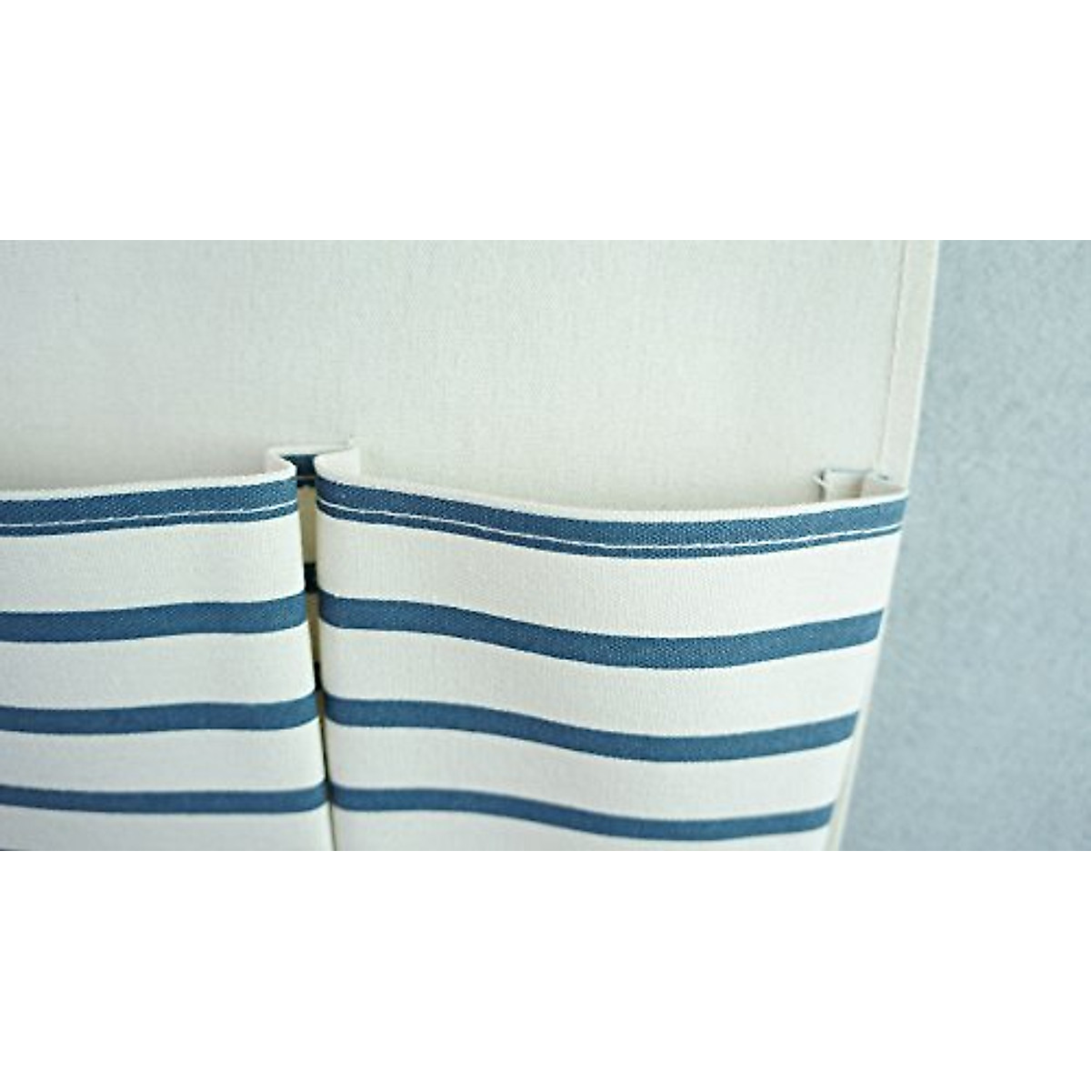 Tandi Linen/Cotton Fabric Wall Door Closet Hanging Storage Bag Case 8 Pockets Home Organizer Blue Strips