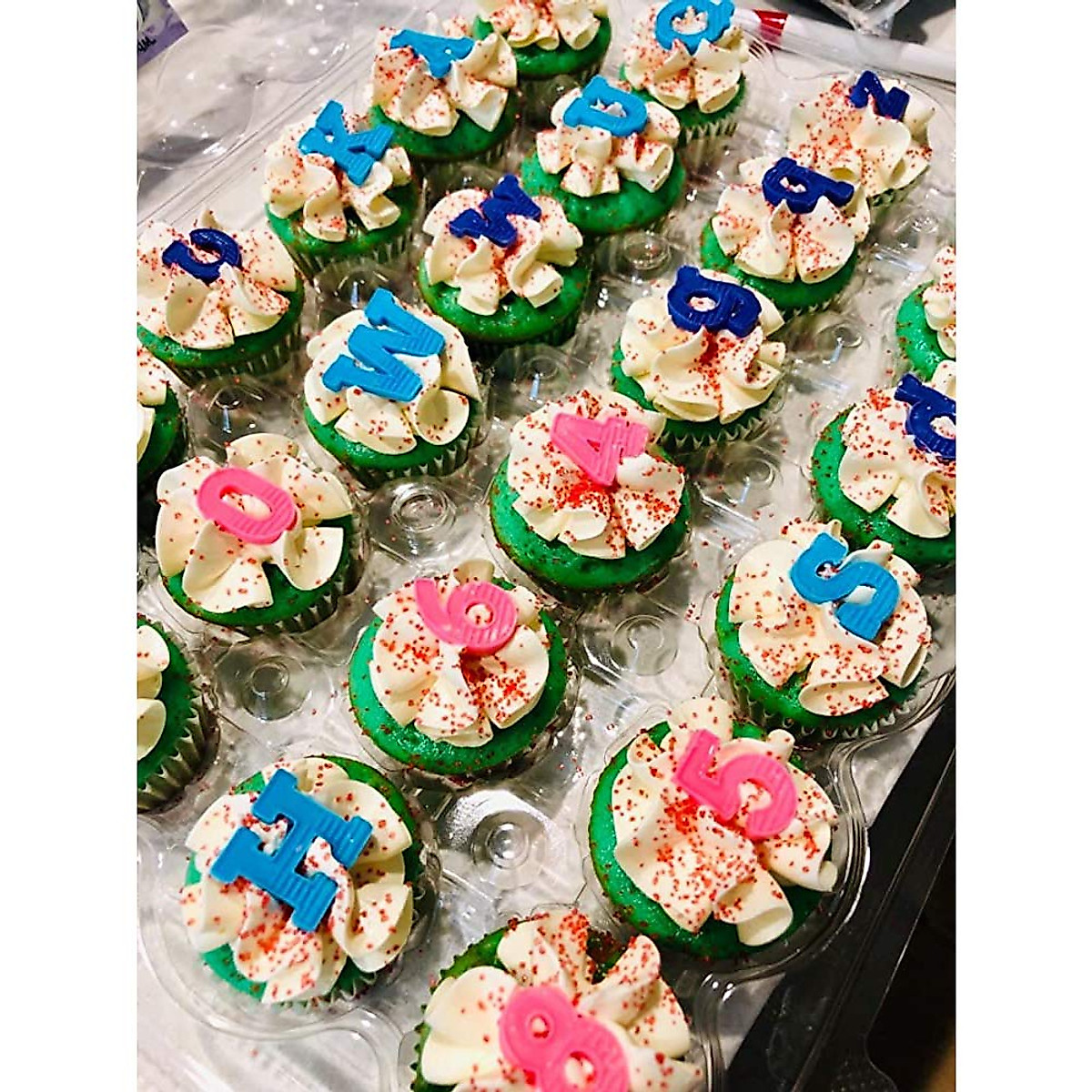 Hedume 7 Pack Cupcake Containers, 24 Counts Stackable Plastic Cupcake Boxes with Detachable Lid Perfect for Cupcakes, Muffin, BPA-free