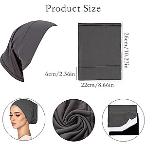 Hophor Women Slouchy Beanie Hats Bandana Bone Chemo Inner Cap for Hijab (Khaki+Nude)