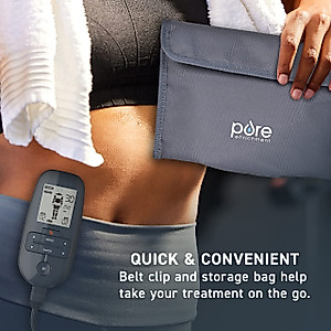 Pure Enrichment® PurePulse™ Trio TENS & EMS Muscle Stimulator + Heat - Electronic Pulse Massager with 9 TENS Modes, 7 EMS Modes, 2 Heat Settings, Advanced Relief for Back, Neck, and Shoulder Pain